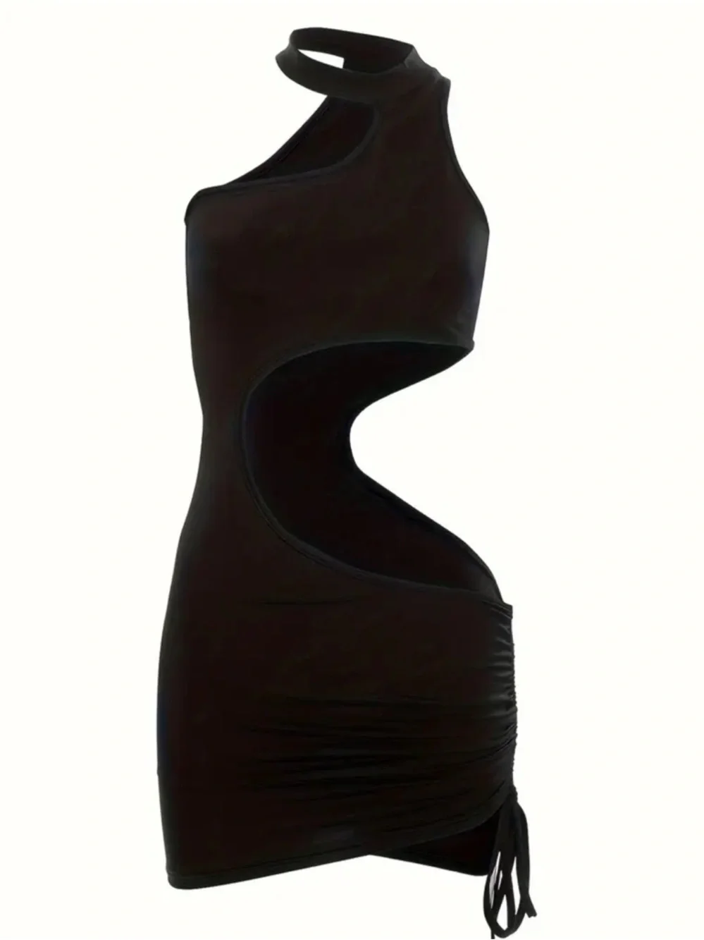 Vintage | Dresses | Y2k Mini Dress Black Bodycon Baddie Choker Club ...